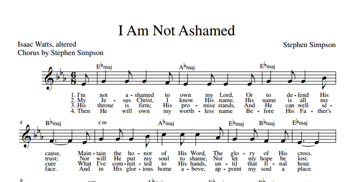 I Am Not Ashamed – a new song for our Mission Conference | Faith ...
